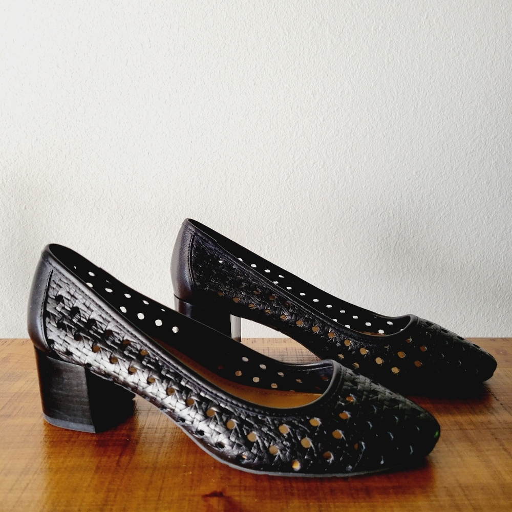 Patricia Nash Block Heel Leather Pumps - Gem